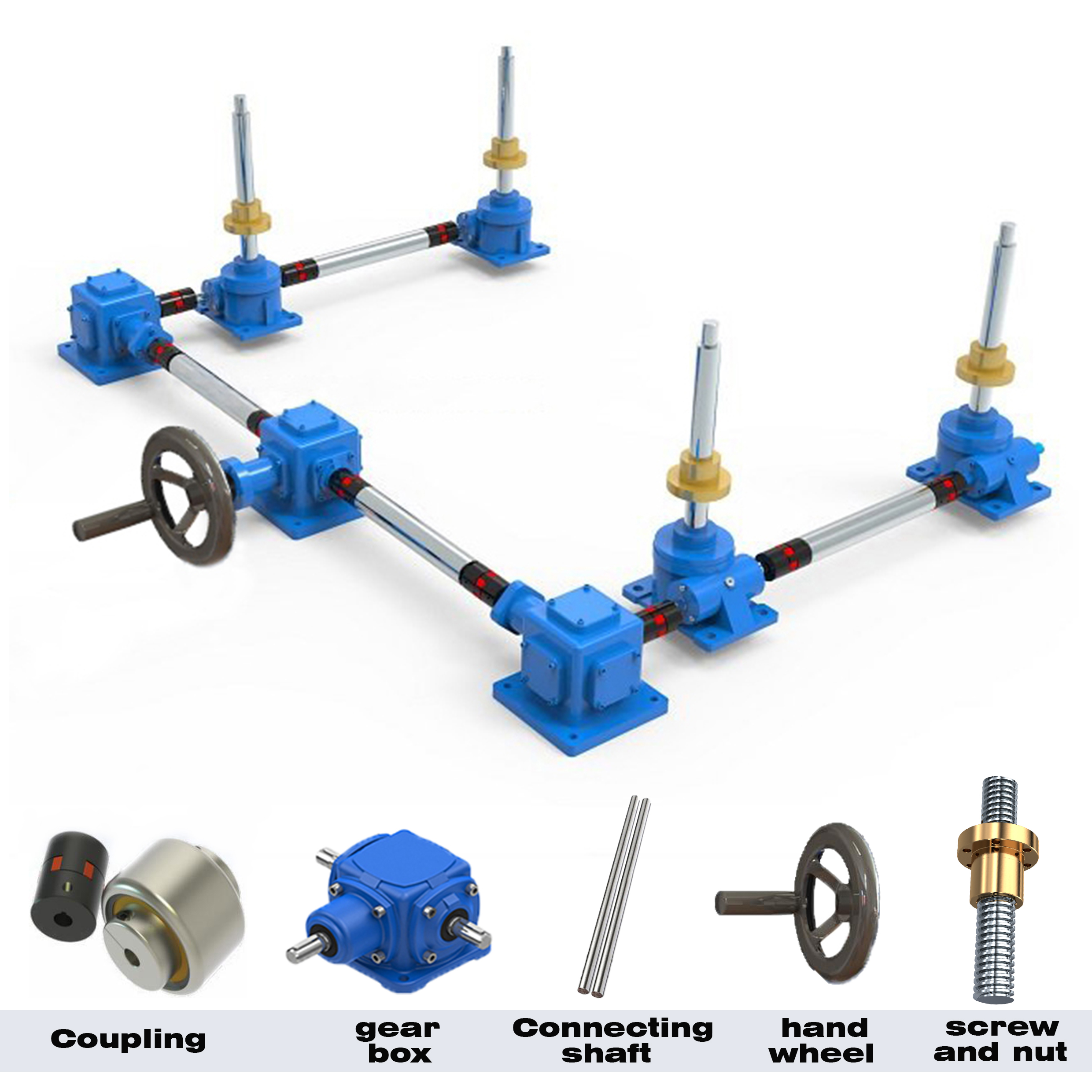 Type U Rotating Screw Jack With Travel Nut Screw Jacks System,Type U ...