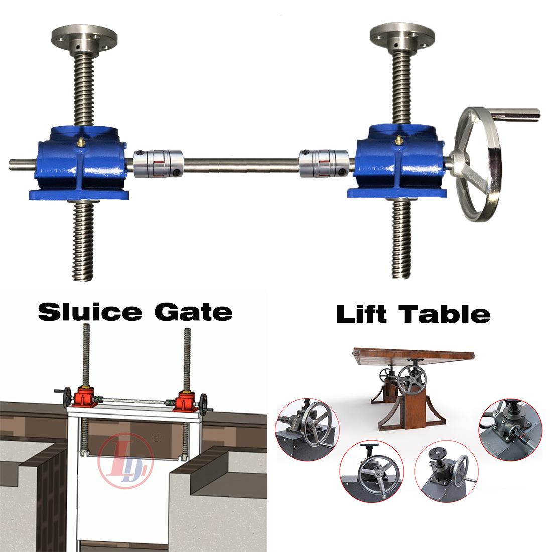Sell Worm Gear Screw Jack SWL5 Two Screw Jacks Linkage In Manual Screw ...